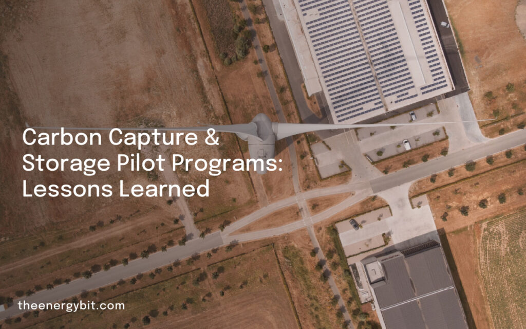 Carbon Capture & Storage Pilot Programs: Lessons Learned